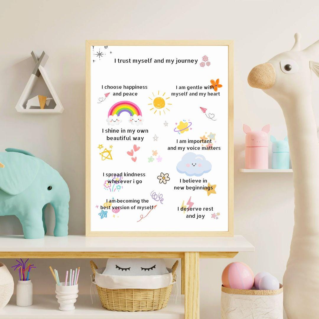 Holiday Affirmation Poster, Kids Mental Health Decor (digital Download ...