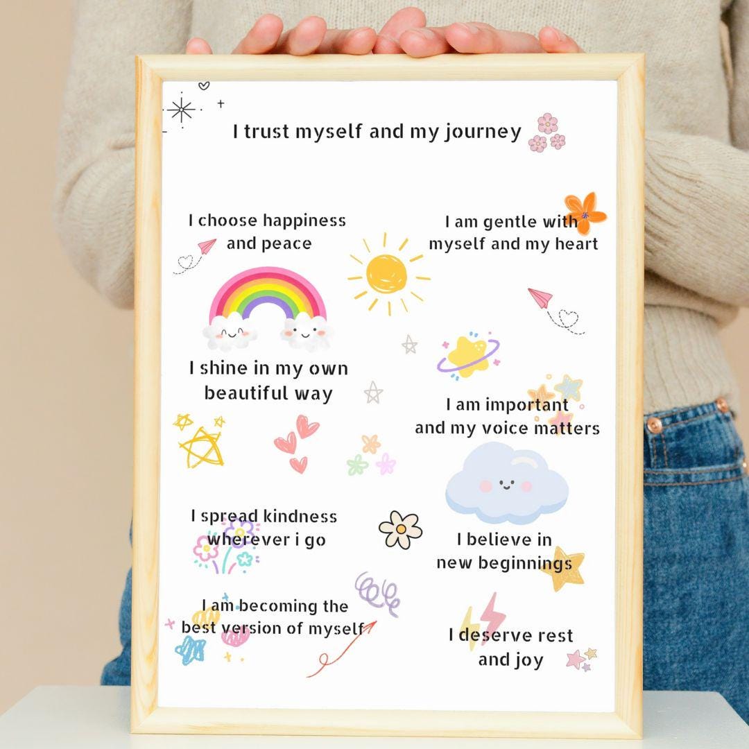Holiday Affirmation Poster, Kids Mental Health Decor (digital Download ...