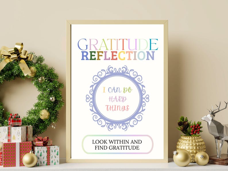 Gratitude Reflection Poster for Kids, Motivational Kids Wall Art ...