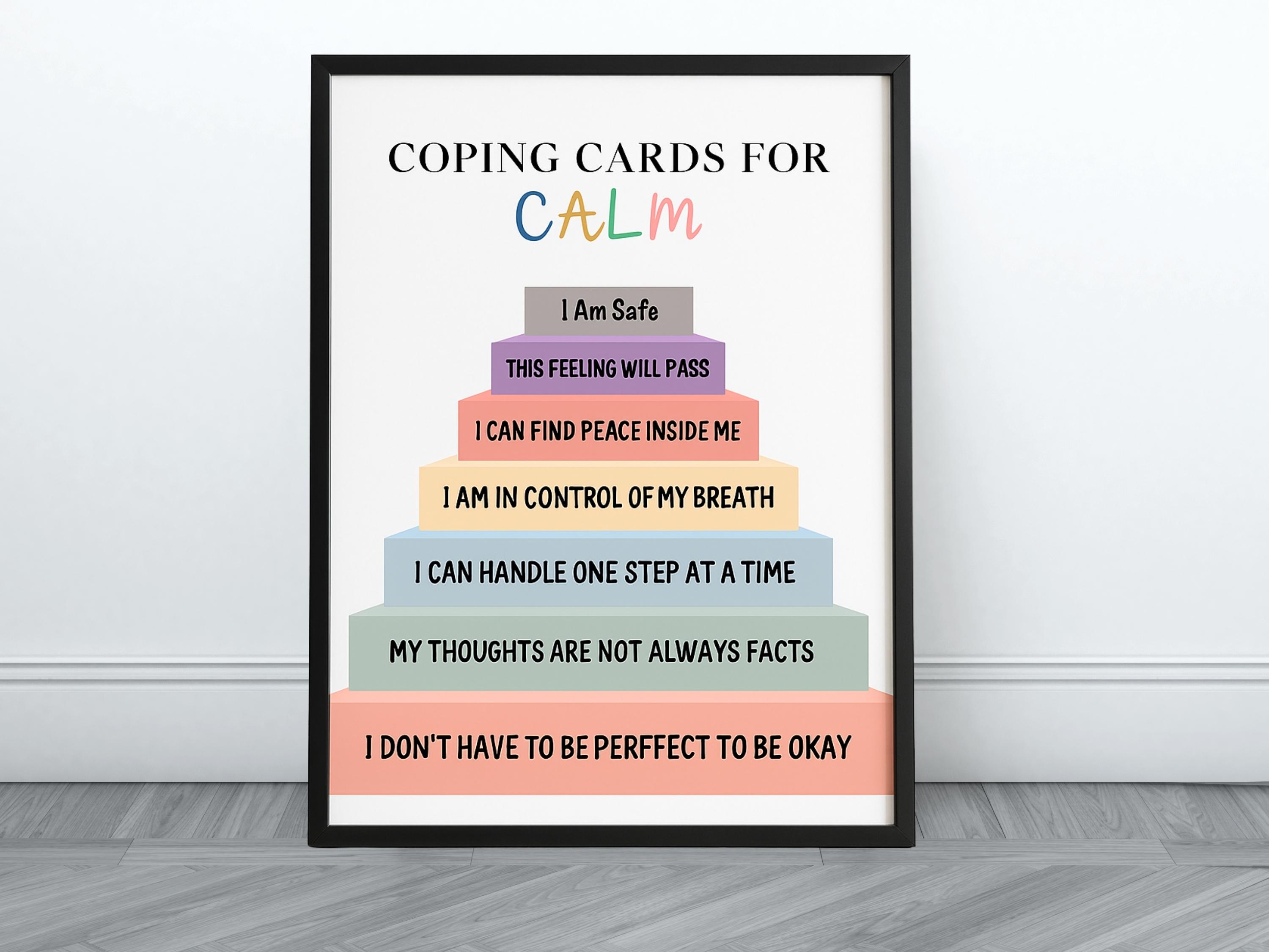 Calm Coping Cards Poster, Emotional Support Art for Kids, Printable ...