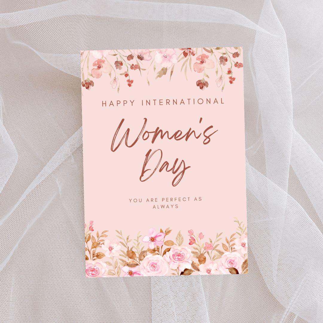 Floral International Women's Day Card, Printable Greeting Card (PDF ...