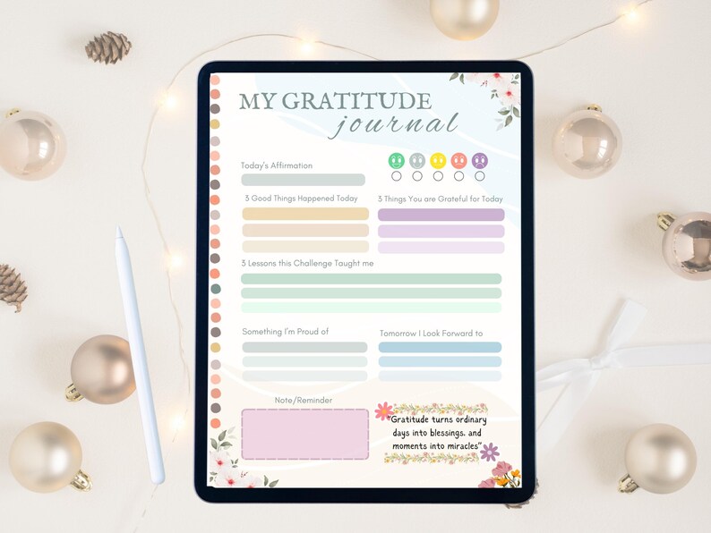 My Gratitude Journal Printable – Daily Affirmation & Reflection ...