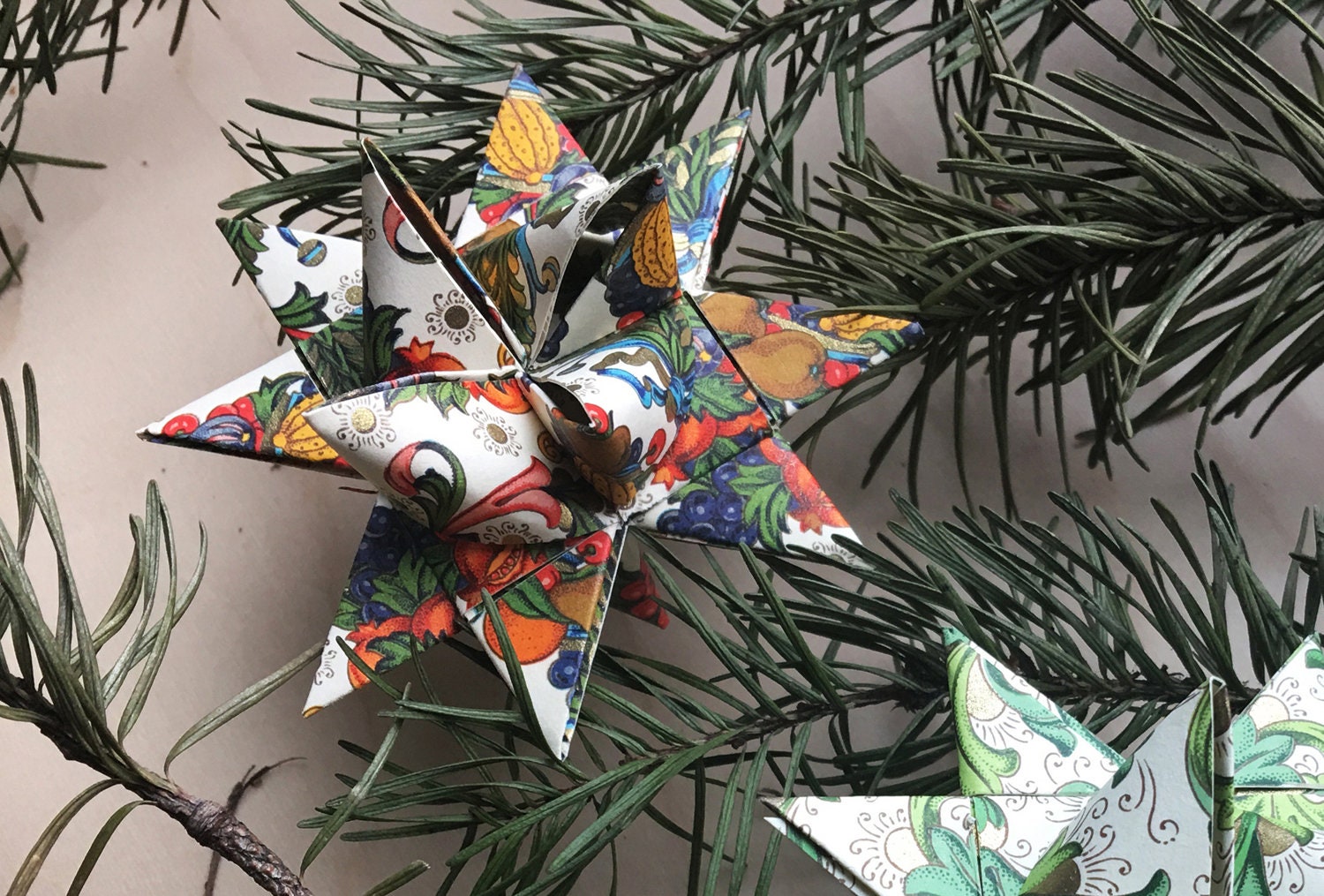 Small Traditional Florentine Designs in Red Green and Yellow Are ...