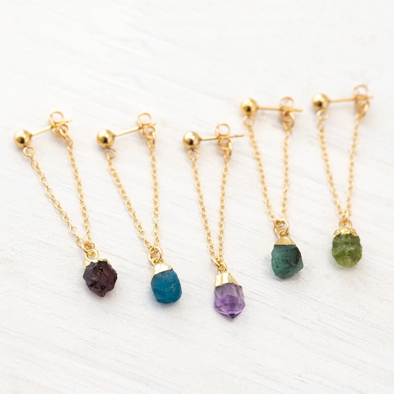 Crystal Chain Earrings - Etsy
