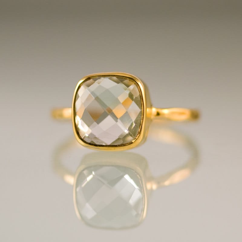 Square Stone Ring - Etsy