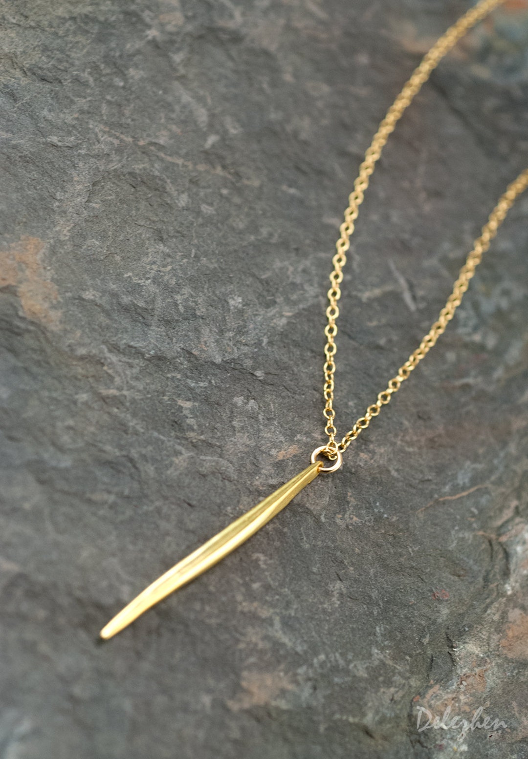 Needle Spike Necklace, Layering Necklace, Minimalist Jewelry, Modern ...