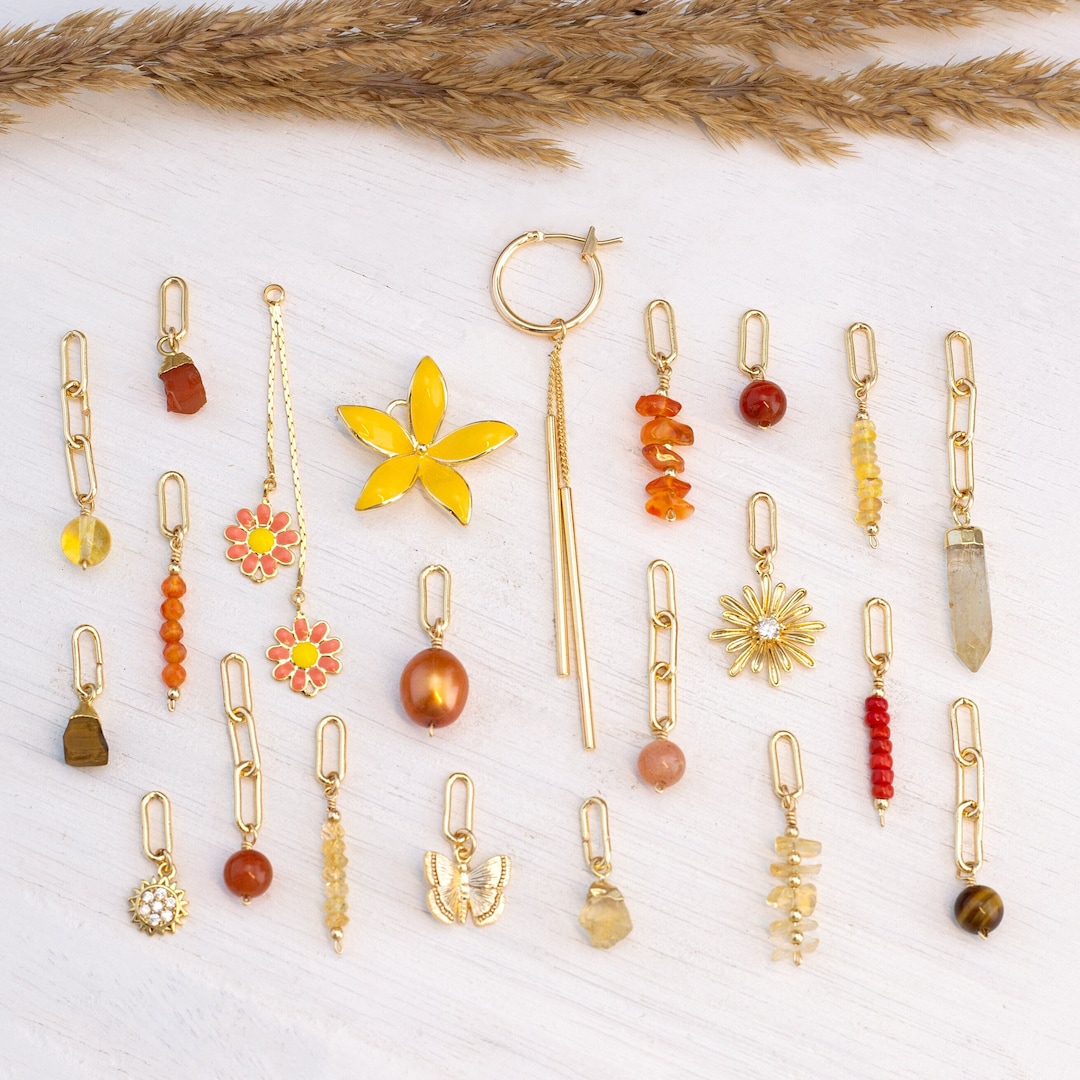 Custom Charm Hoops, Cute Charm Huggies, Interchangeable Stacking ...