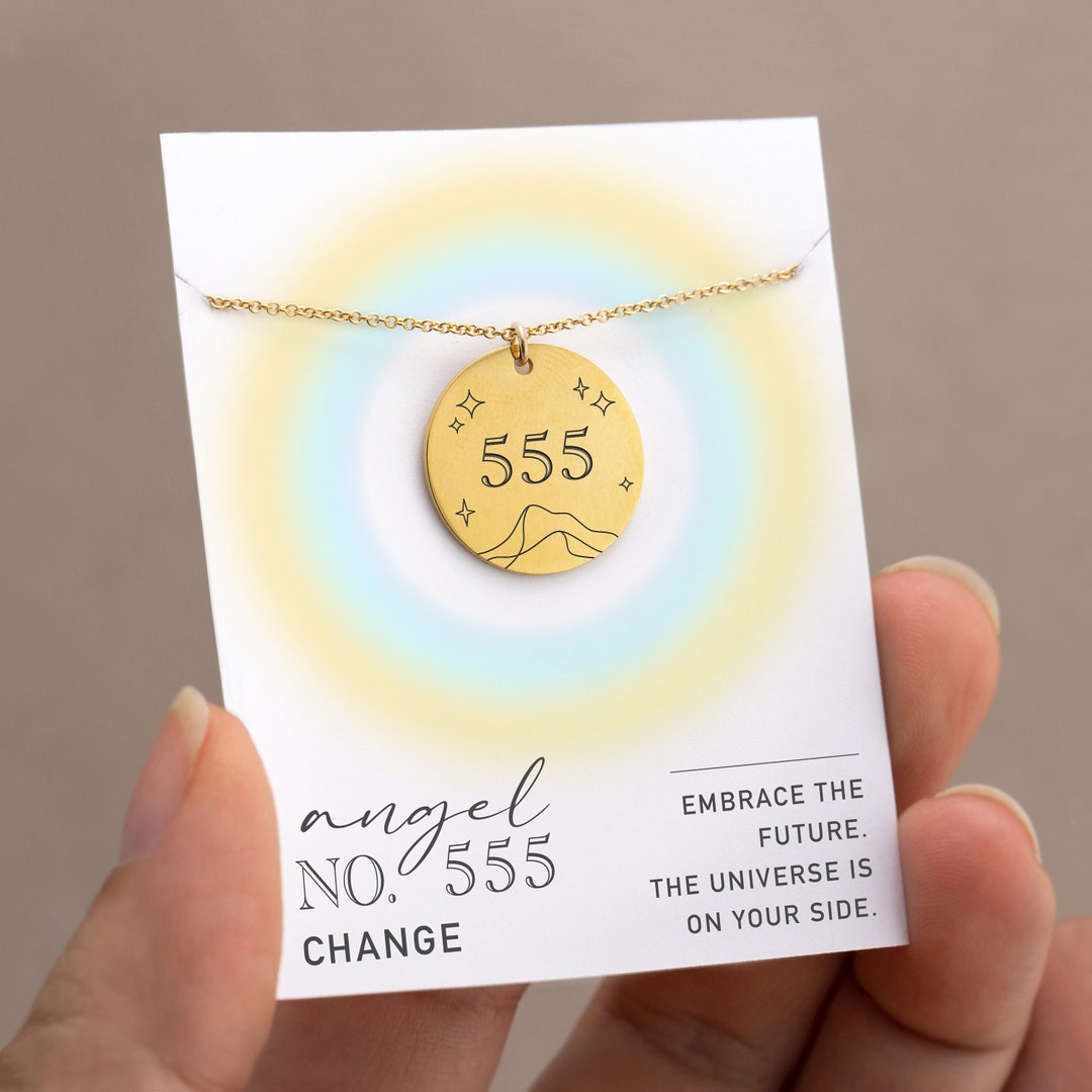 555 Gold Number Necklace, Angel Number for Change New Beginnings, High ...
