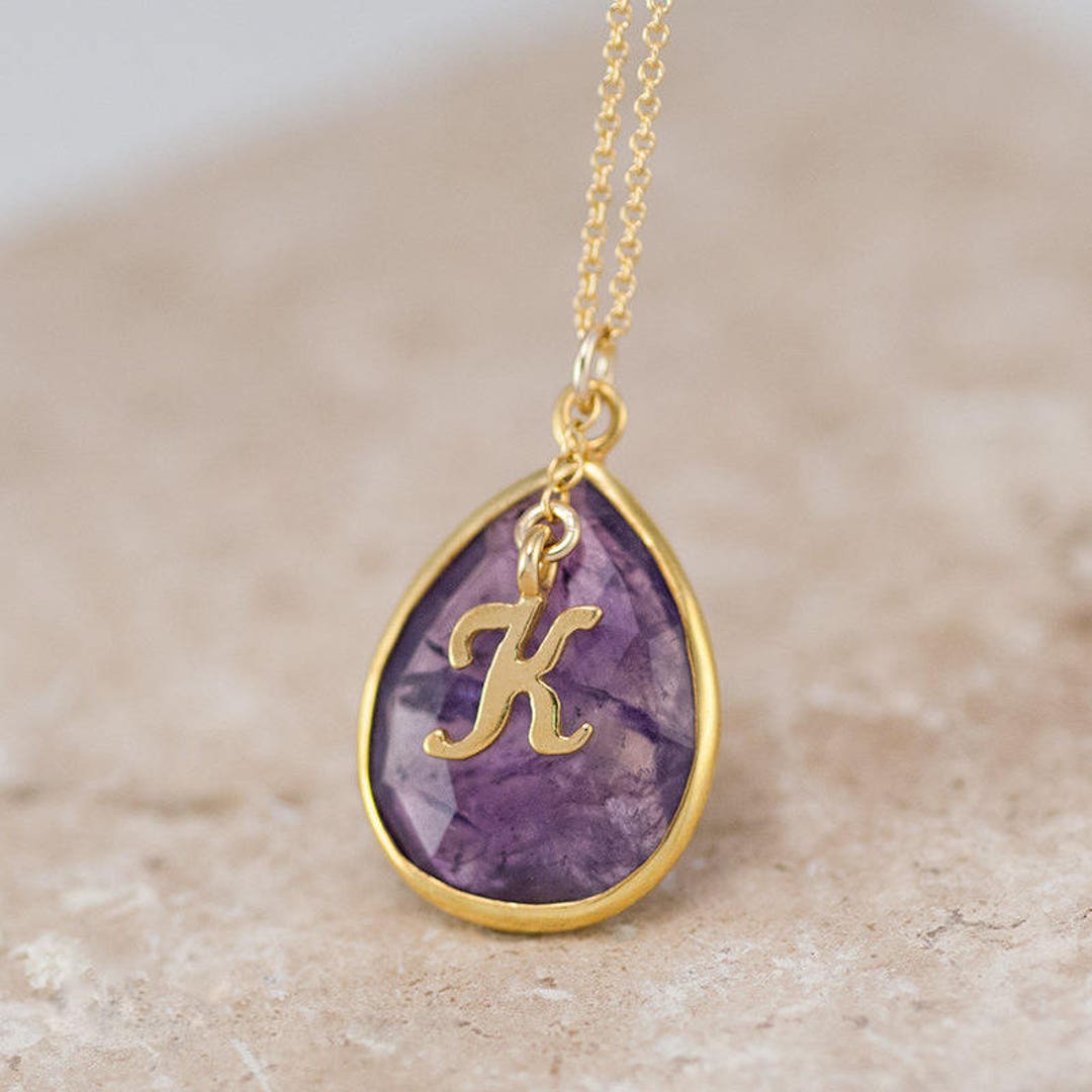 Purple Amethyst Necklace Custom February Birthstone Gift - Etsy