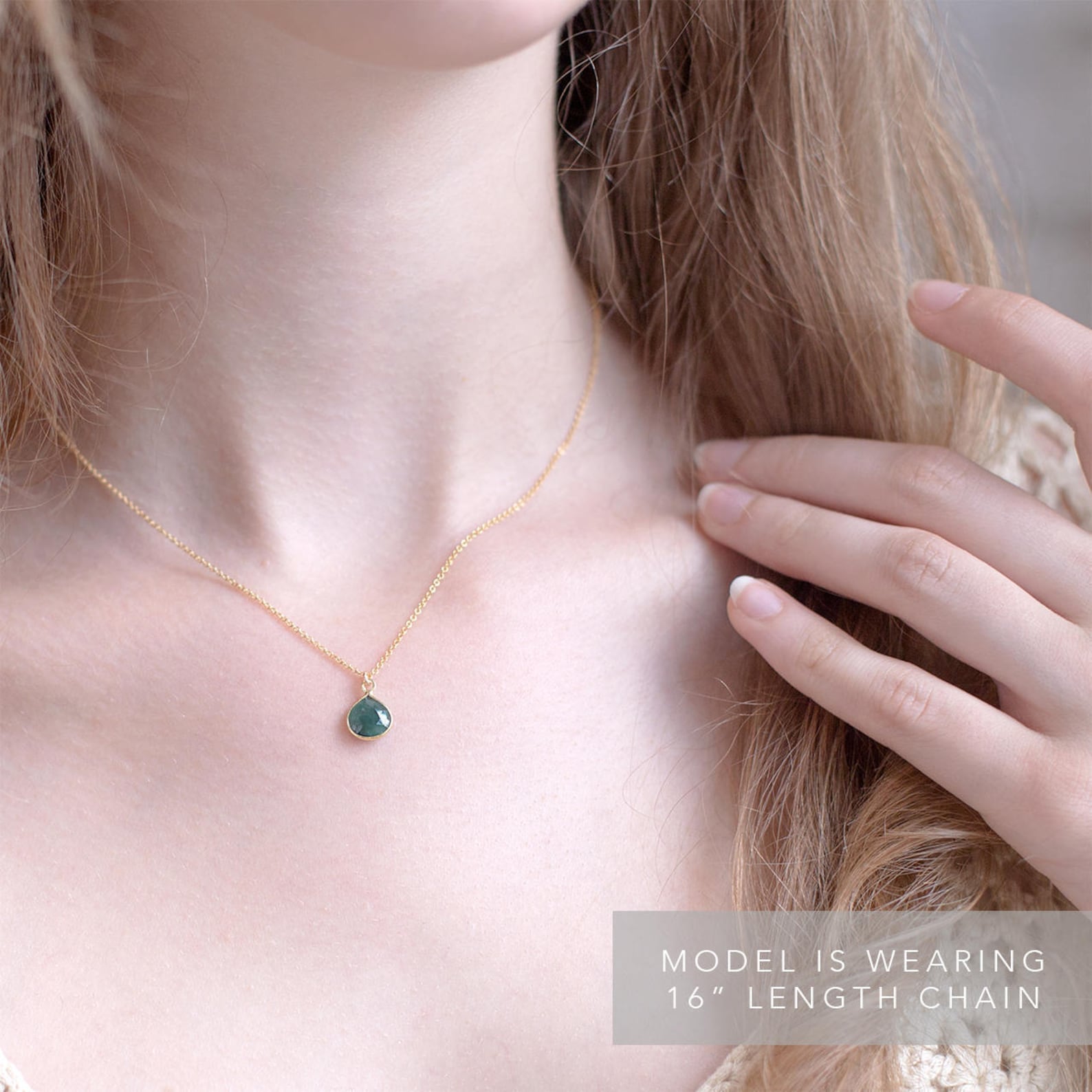 Simple Gemstone Necklace, Minimalist Gift for Her, Tiny Stones ...
