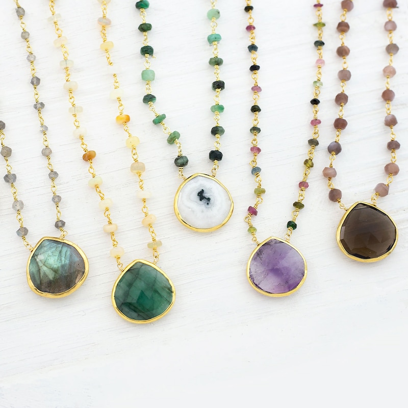 Natural Gemstone Jewelry - Etsy