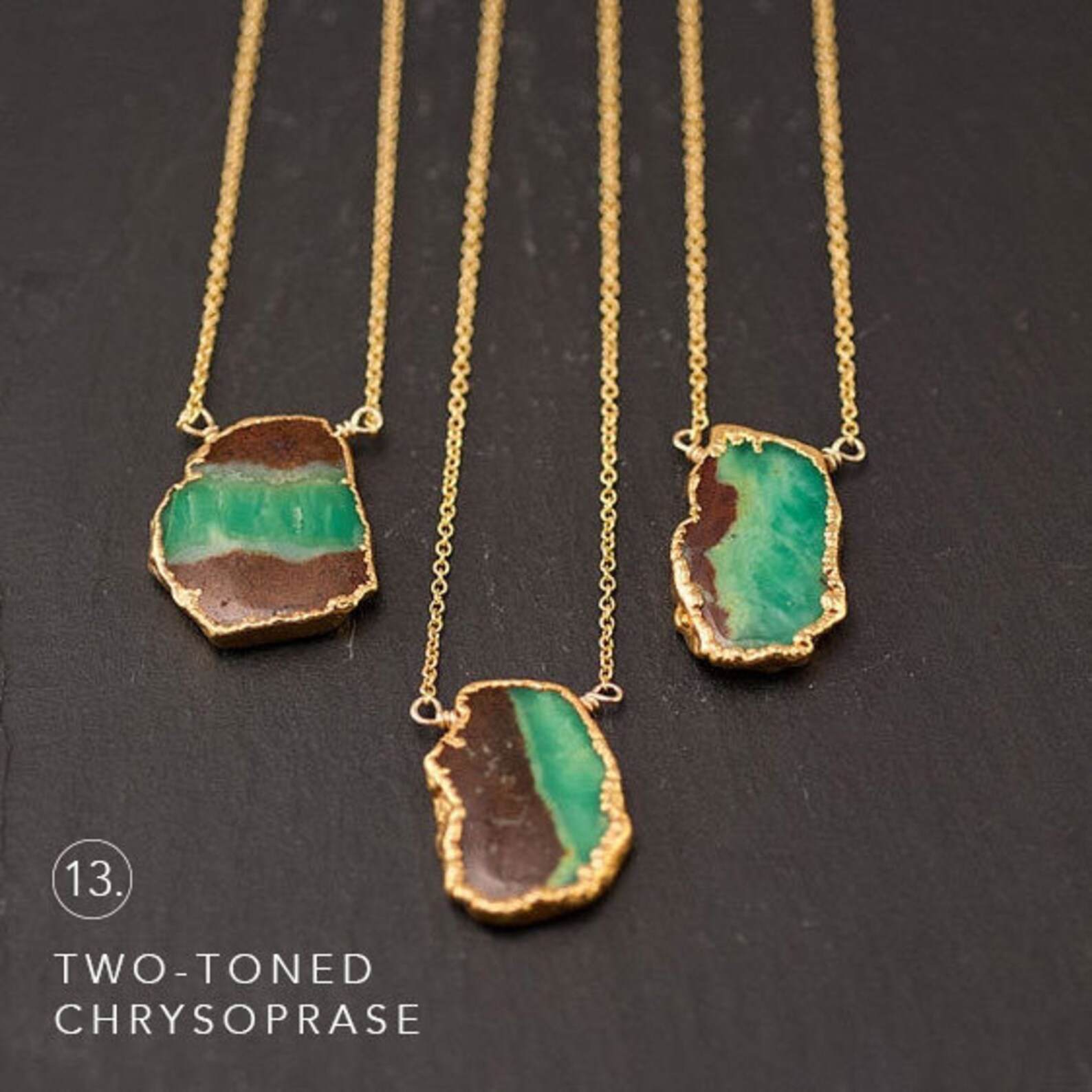 Gemstone Slice Pendant Necklace Layered Necklaces | Etsy