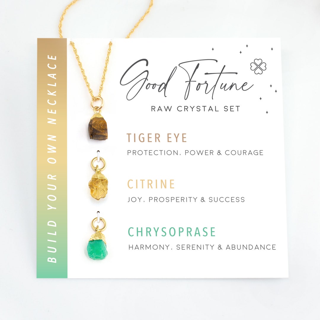 Good Luck Crystals Set Necklace, Good Fortune Crystal Set Gift, Lucky ...