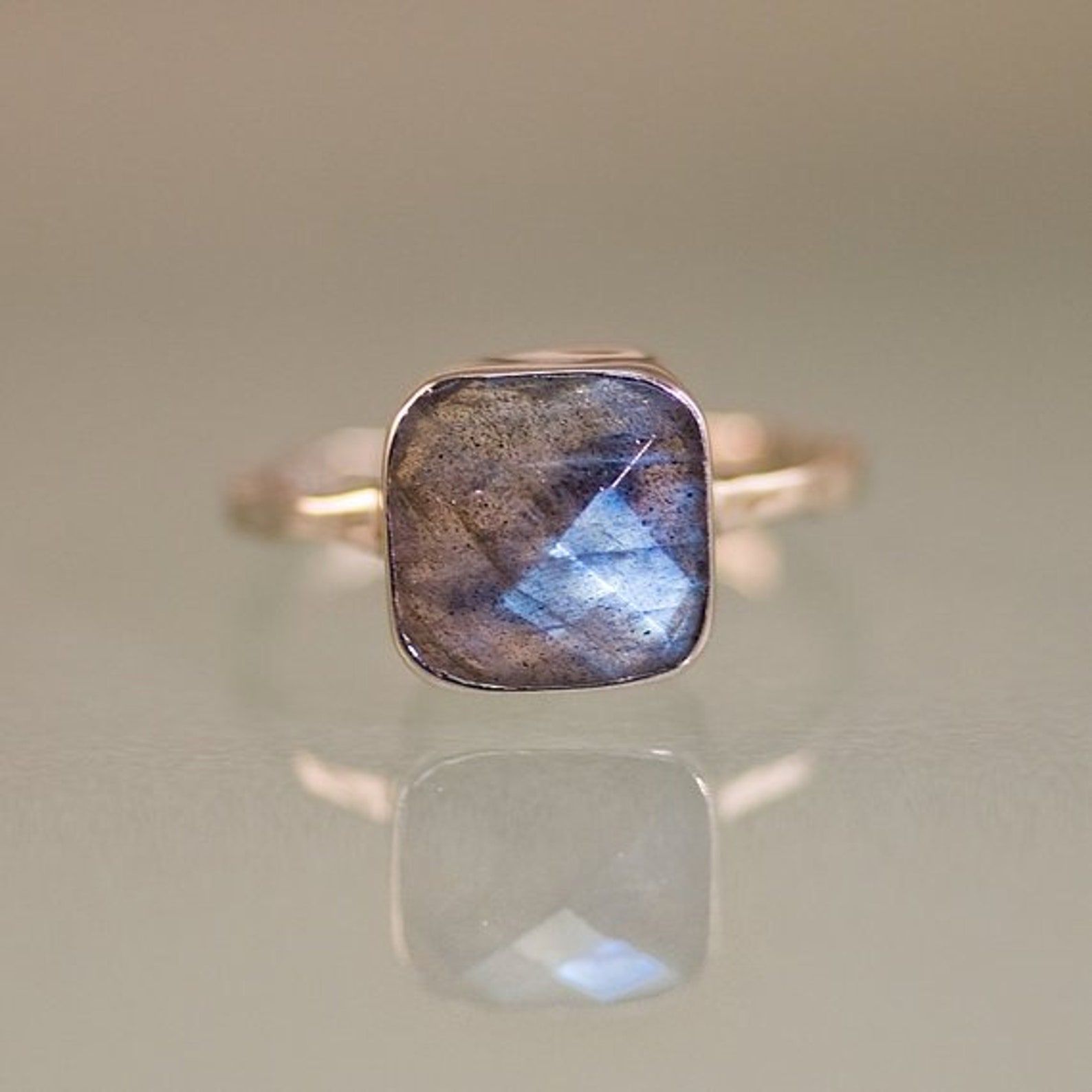 Labradorite Ring Silver Solitaire Ring Stone Ring Stacking Ring ...