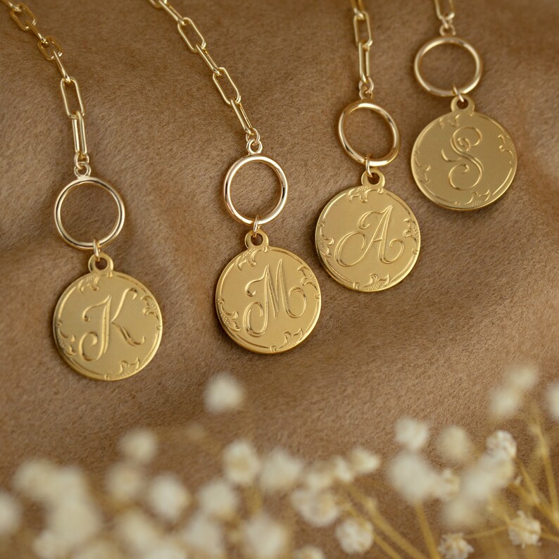 Unique Paperclip Chain Initial Necklace Chunky Link Bracelet - Etsy