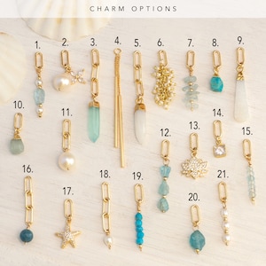 Dainty Charm Hoops, Build Your Own Earring Set, Pearl Raw Crystal ...