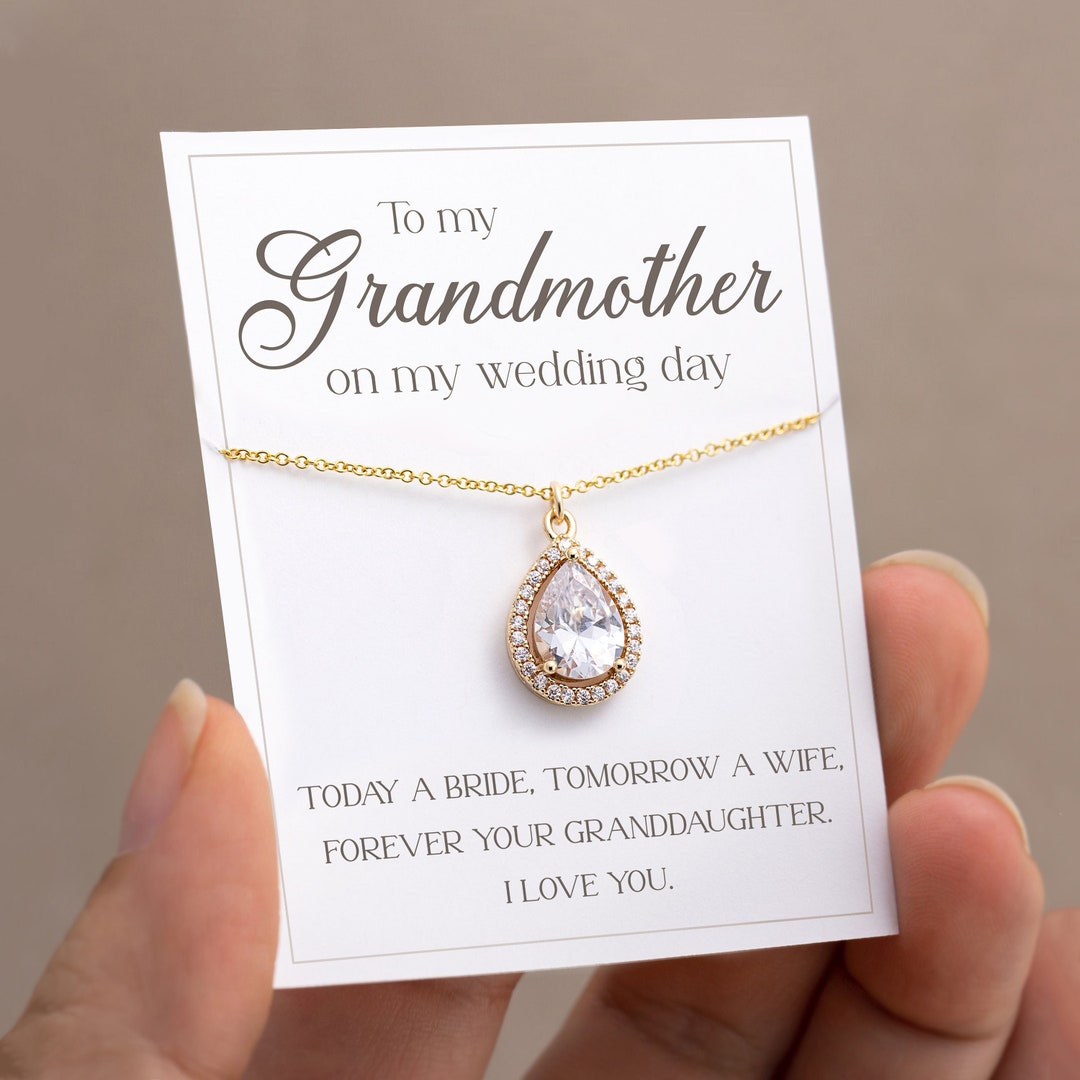 Grandmother of the Bride Wedding Day Necklace Gift, Wedding Gift for ...