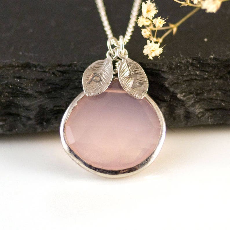 October Birthstone Necklace Sterling Silver Blush Pink | Etsy October Birthstone Necklace Sterling Silver Blush Pink | Etsy