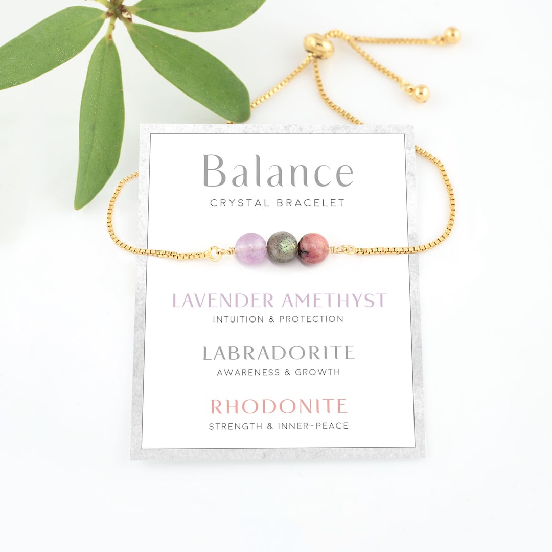 Balance and Harmony Beaded Crystal Bracelet, Support Gift, Crystal ...