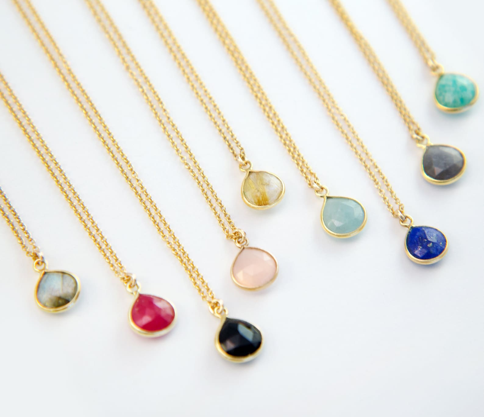 Simple Gemstone Necklace Minimalist Gift for Her Tiny - Etsy