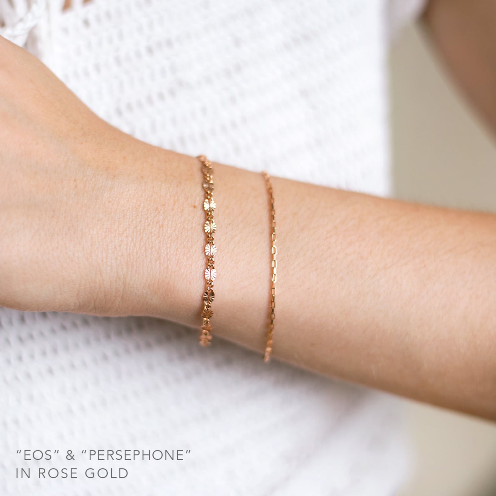Simple Rose Gold Chain Bracelet, Minimalist Rose Gold Necklace ...