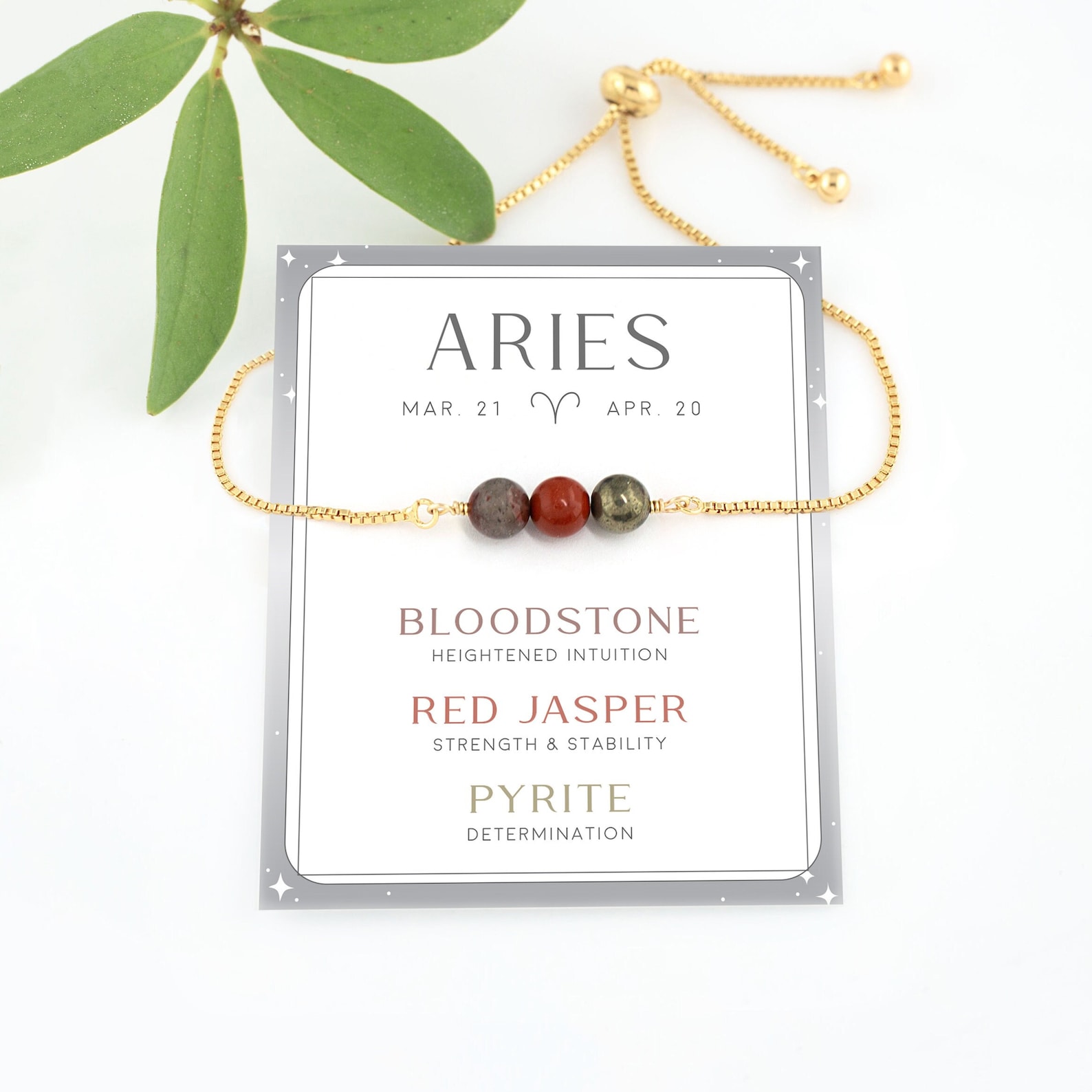 Aries Zodiac Birthstone Bracelet Horoscope Crystal Set - Etsy