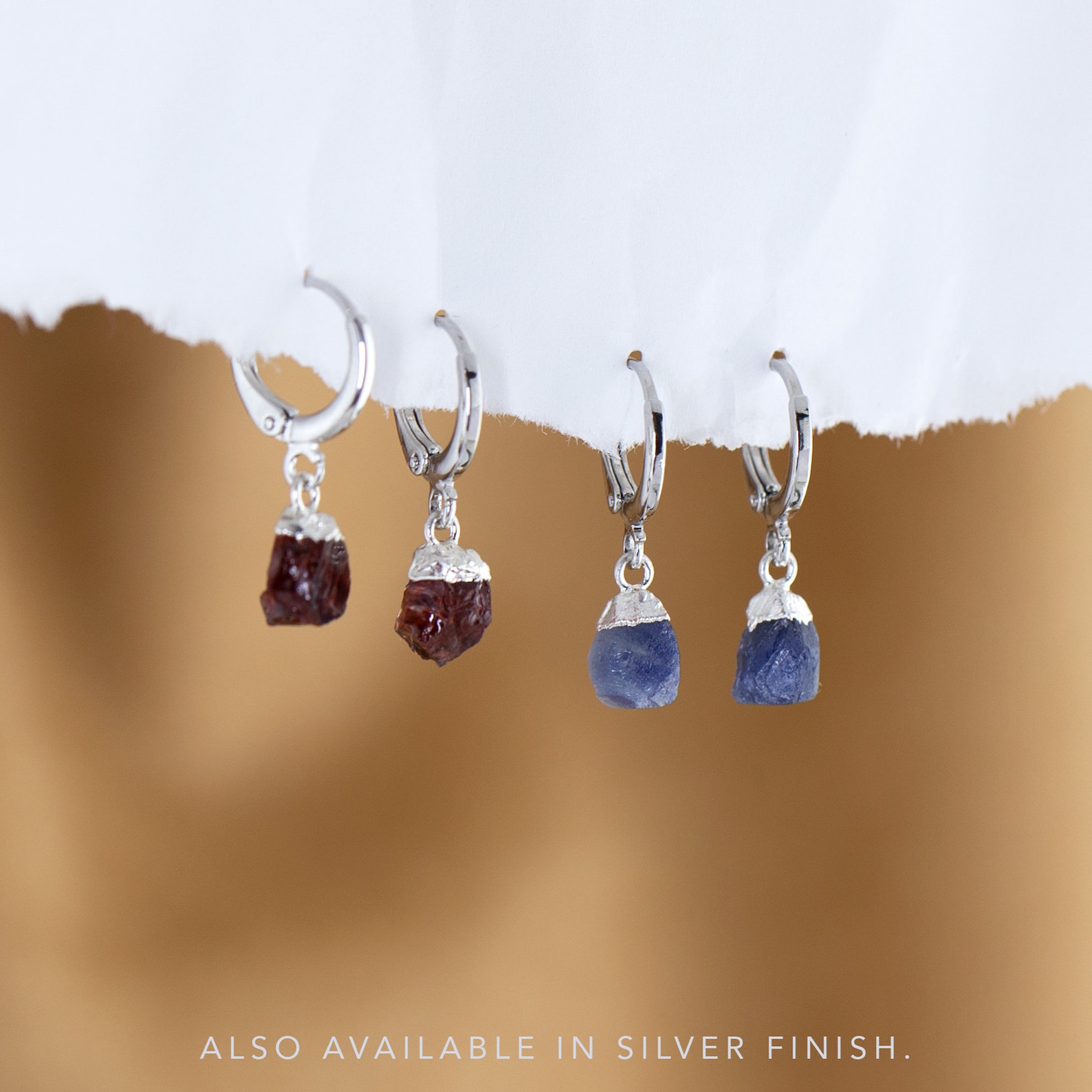 Raw Crystal Huggies Hoops Gold, Crystal Hoop Earrings, Birthstone Huggies, Charm Earrings, Tiny ...