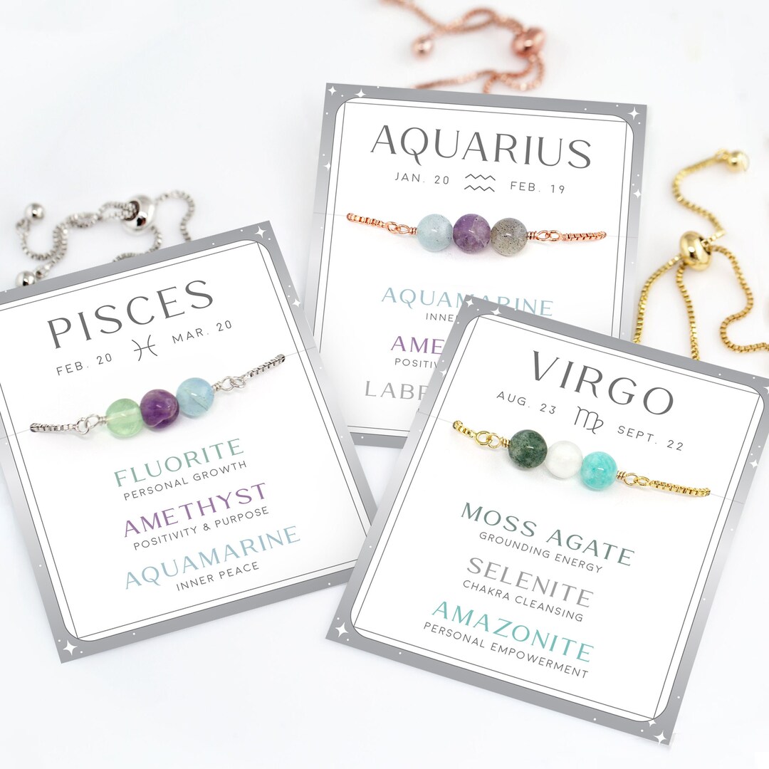 Zodiac Crystal Bracelets, Custom Beaded Crystal Bracelet for Zodiac ...