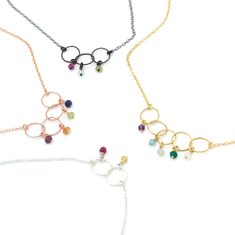 3 Generations Necklace Gift, Three Link Family Necklace, Interlocking ...