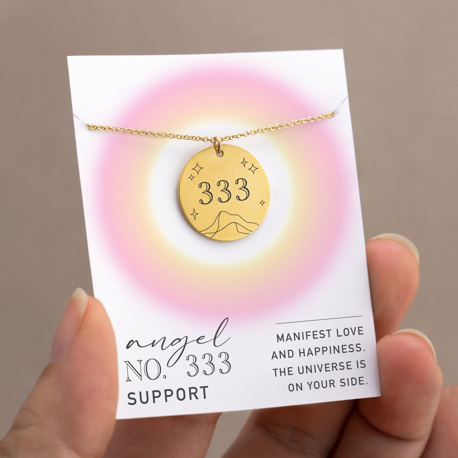 333 Angel Number Necklace, Support & Encouragement Gift, New Mom ...