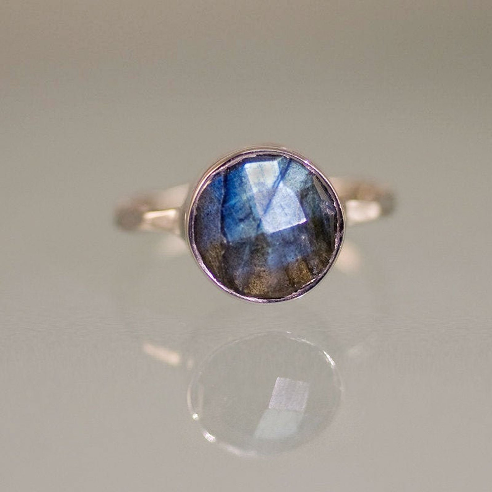Labradorite Ring Silver Solitaire Ring Stone Ring Stacking Ring ...
