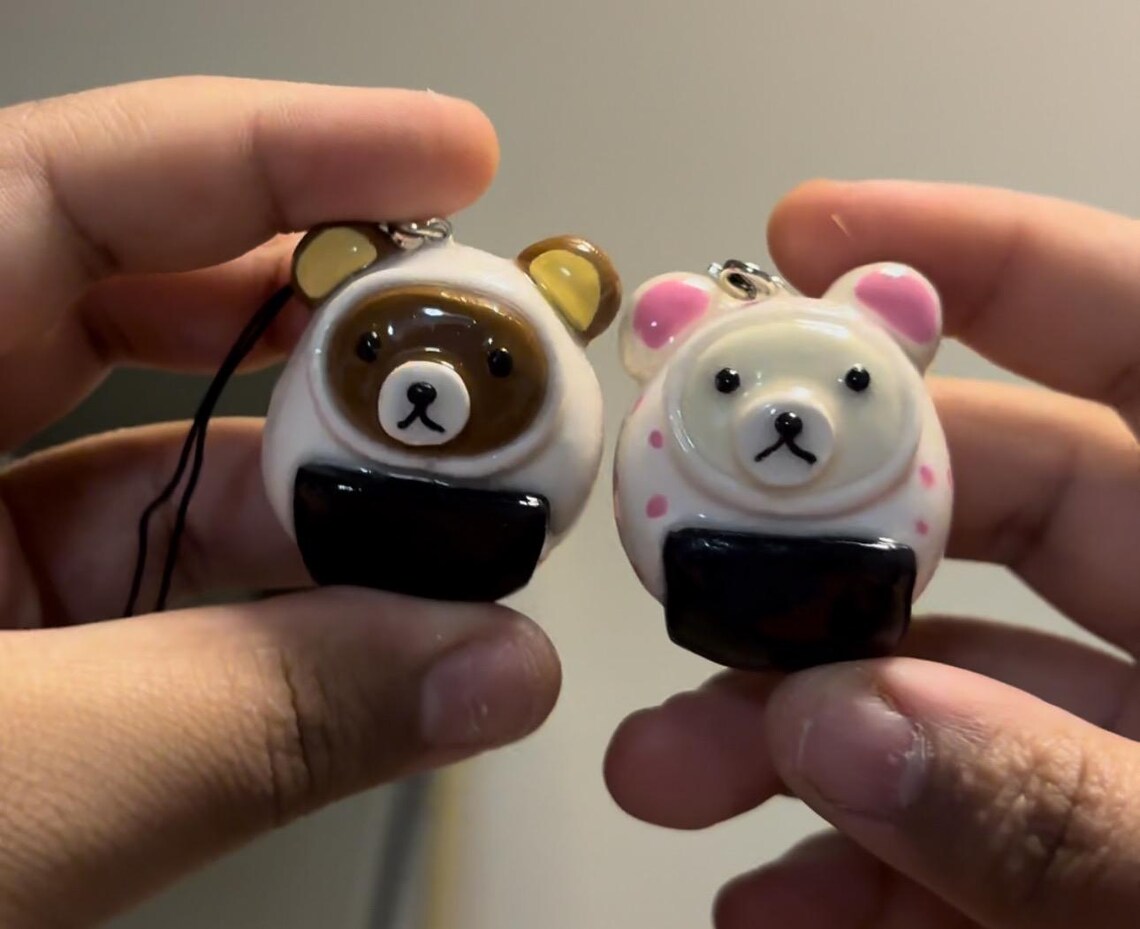 Rilakkuma and Korilakkuma Onigiri | Handmade Matching Charm for ...