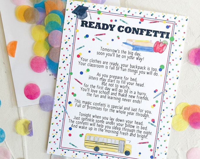 Back to School Ready Confetti, First Day of School Gift, Jitter Glitter ...