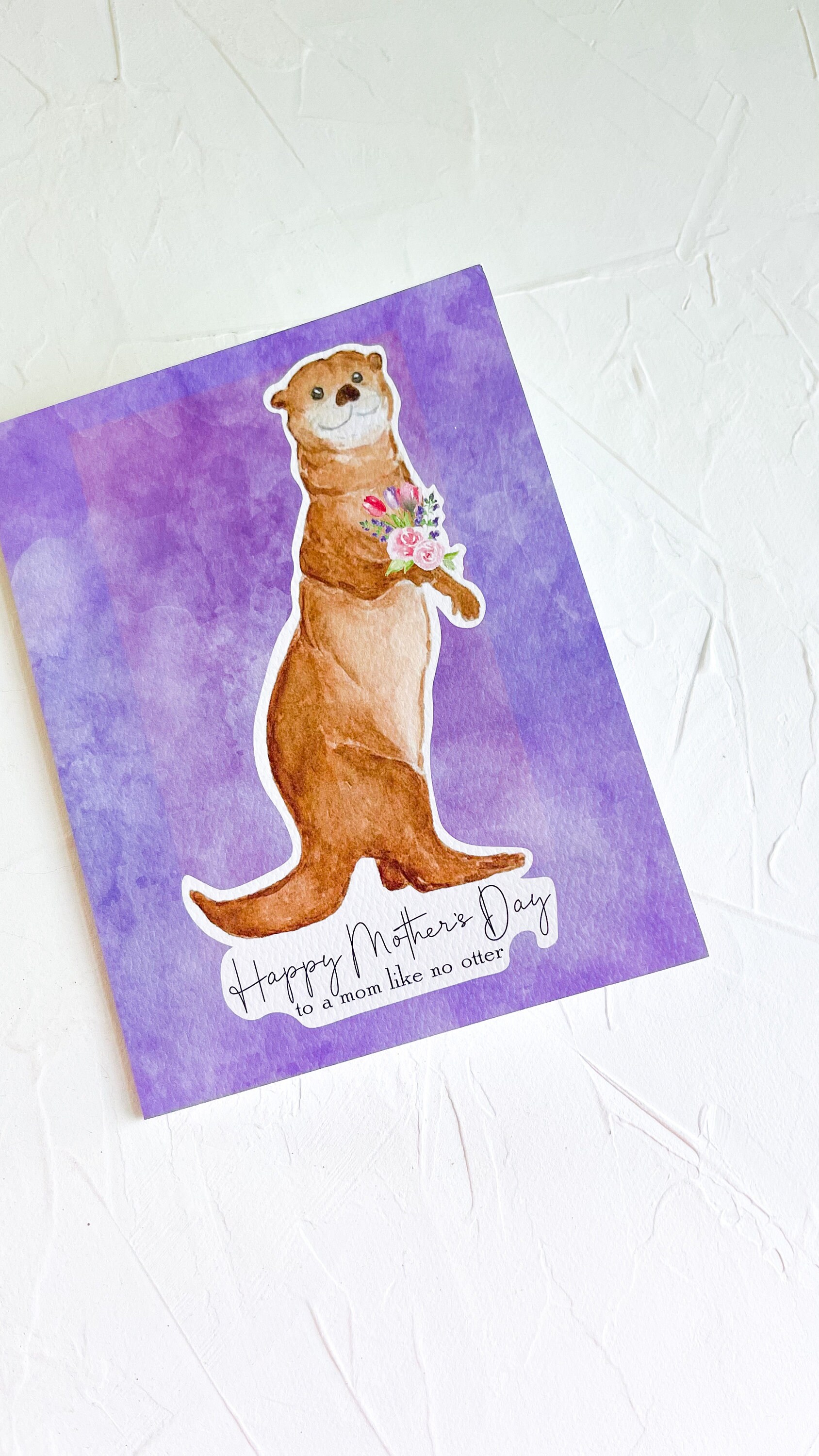 Mother's Day Otter, Happy Mother's Day Card, Cute Otter Greeting Card ...