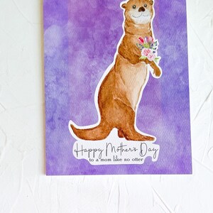 Mother's Day Otter, Happy Mother's Day Card, Cute Otter Greeting Card ...