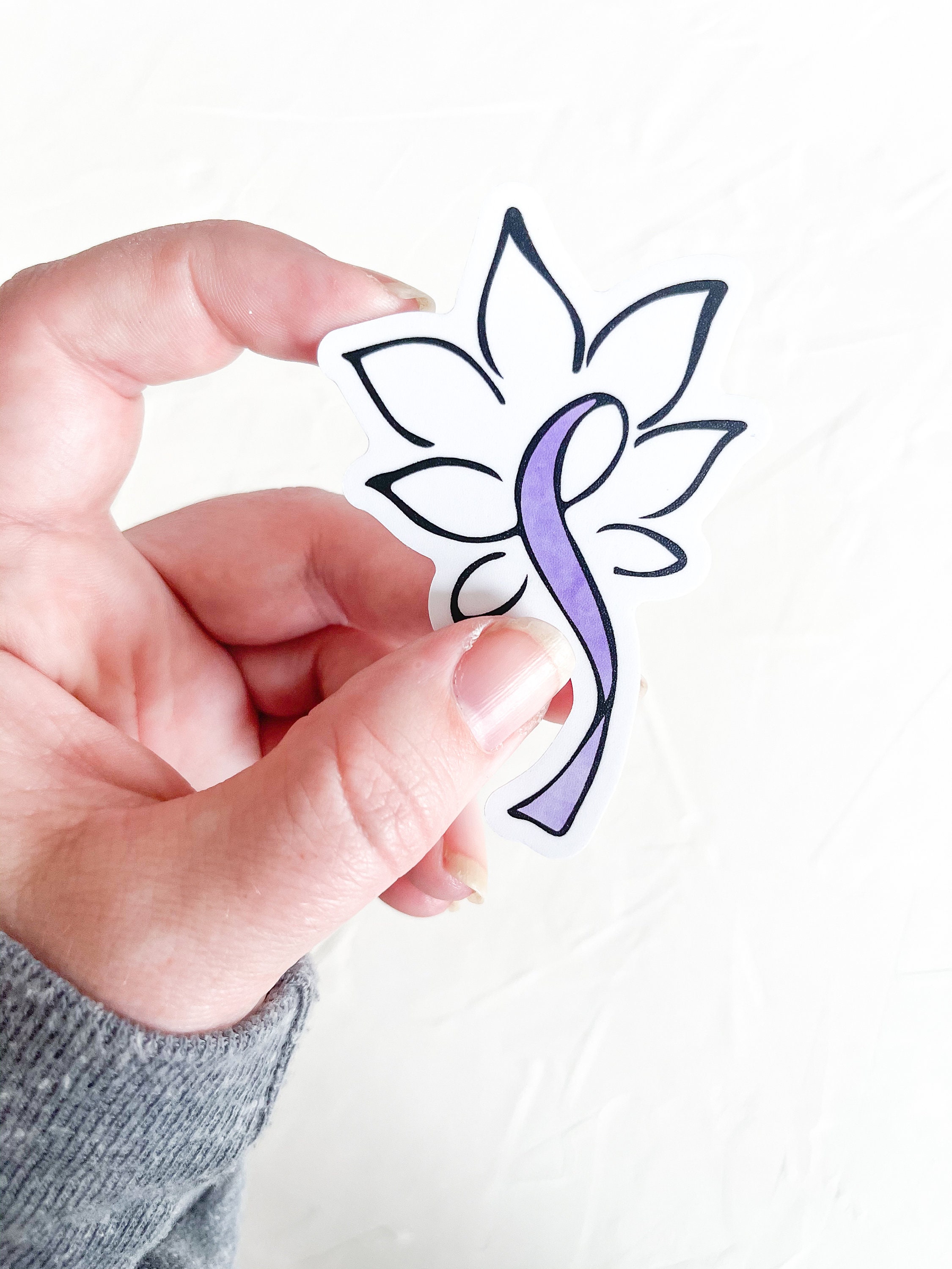 Cancer Ribbon Sticker, Cancer Awareness, Purple Ribbon, Pink Ribbon ...