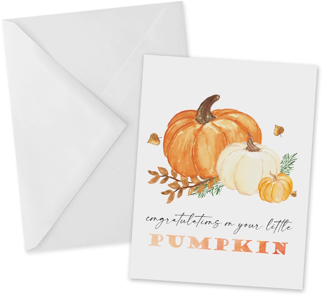 Congrats on Your Little Pumpkin, New Baby Card, Fall Baby ...