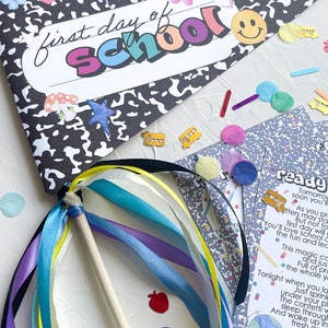 DIY First Day of School Pennant Party Flag, Colorful Watercolor ...