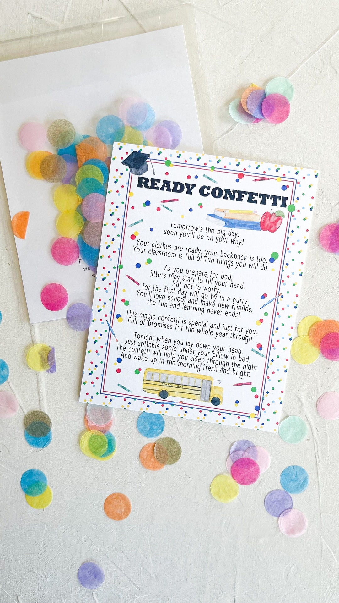 Back to School Ready Confetti, First Day of School Gift, Jitter Glitter ...