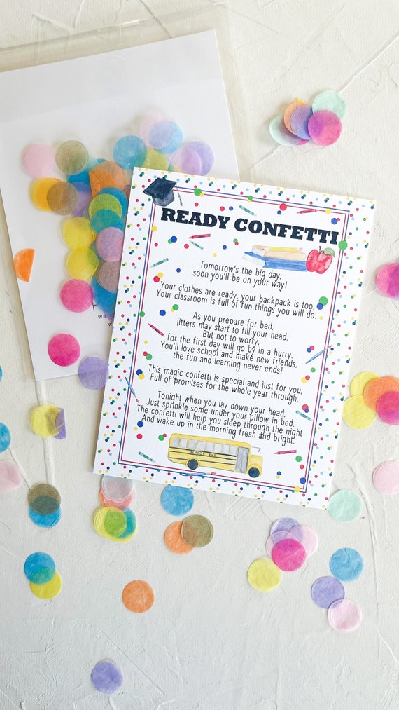 Back to School Ready Confetti First Day of School Gift - Etsy