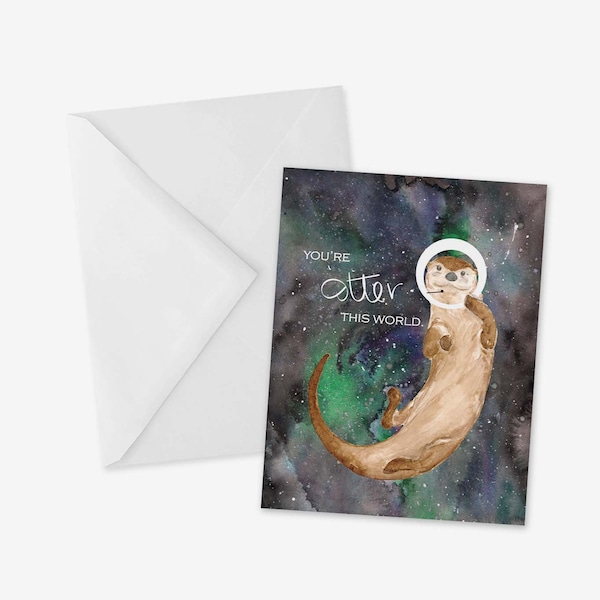 Otter Thank You Card - Etsy