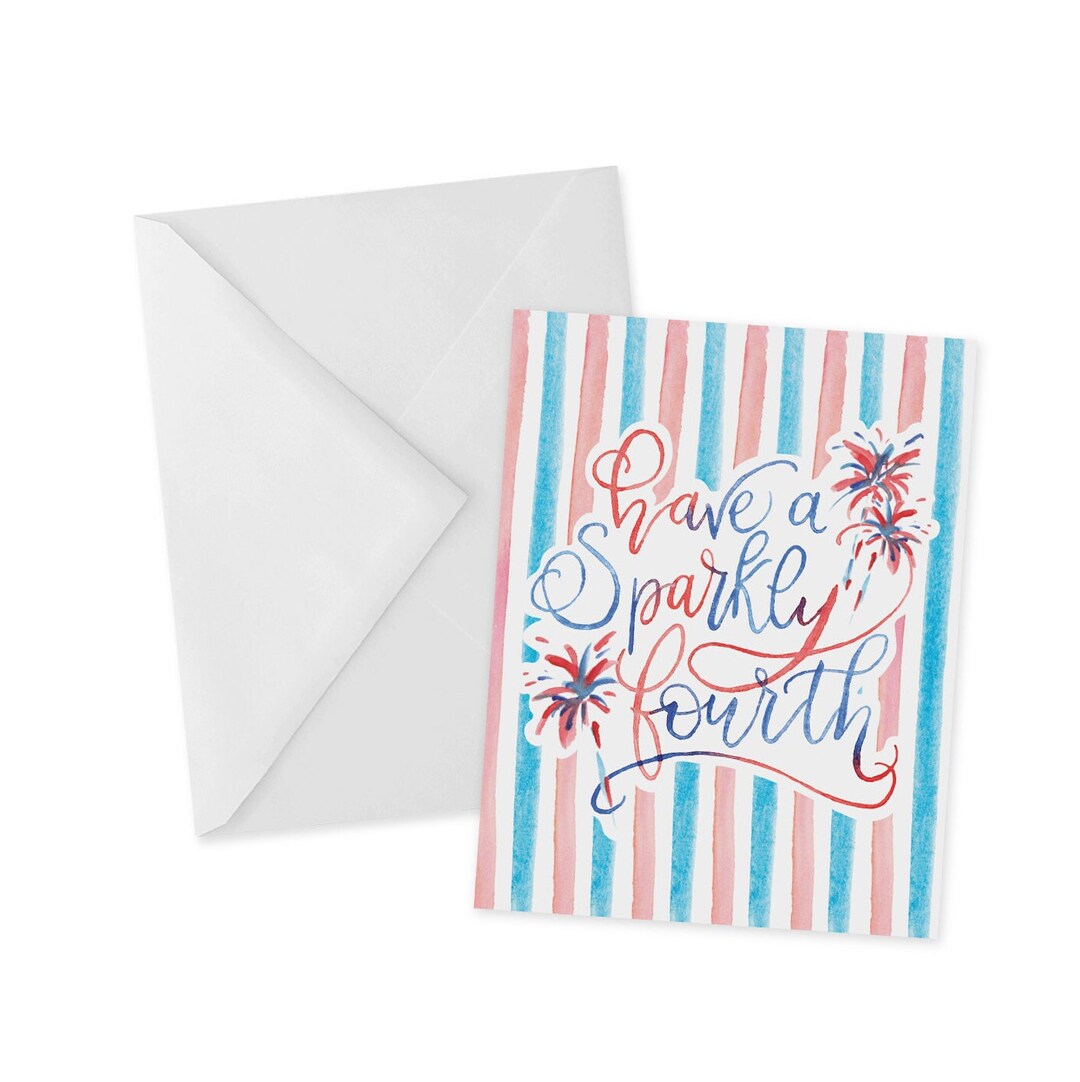 Sparkly Fourth, 4th of July Greeting Card, Card for Vets, Veteran ...