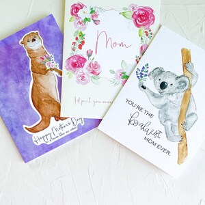 Mother's Day Otter, Happy Mother's Day Card, Cute Otter Greeting Card ...