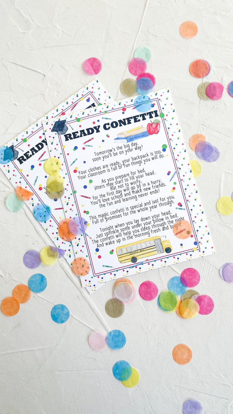 Back to School Ready Confetti, First Day of School Gift, Jitter Glitter ...