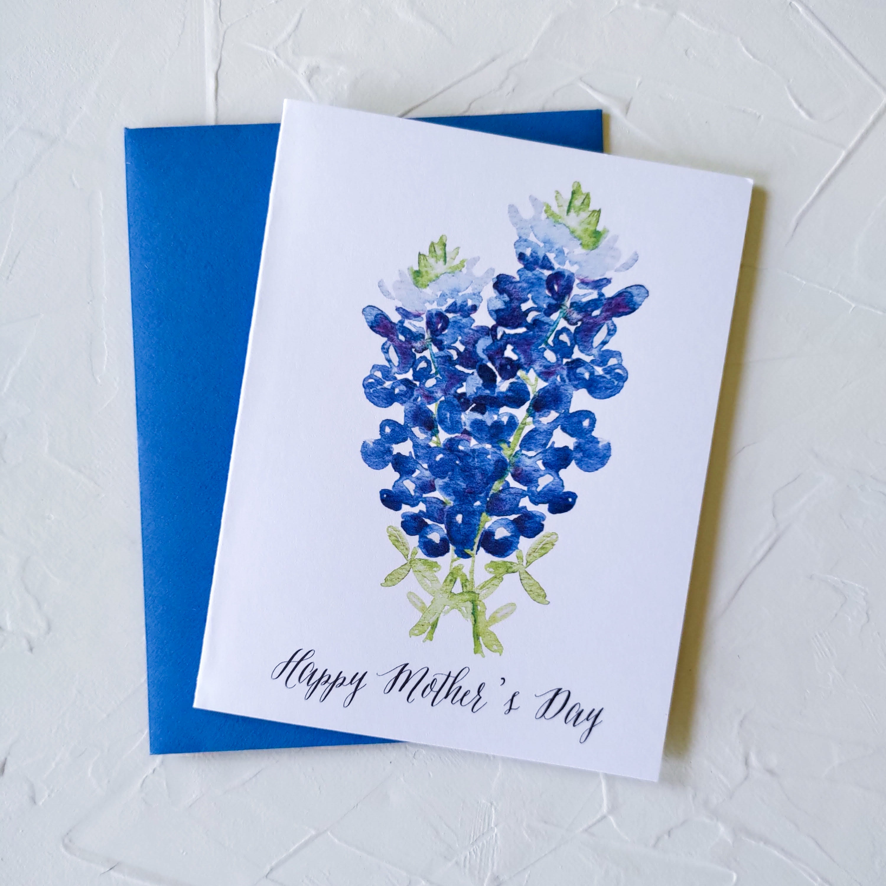 Texas Bluebonnet Watercolor Stationery Set of 5 | Etsy