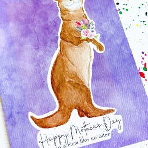Mother's Day Otter, Happy Mother's Day Card, Cute Otter Greeting Card ...