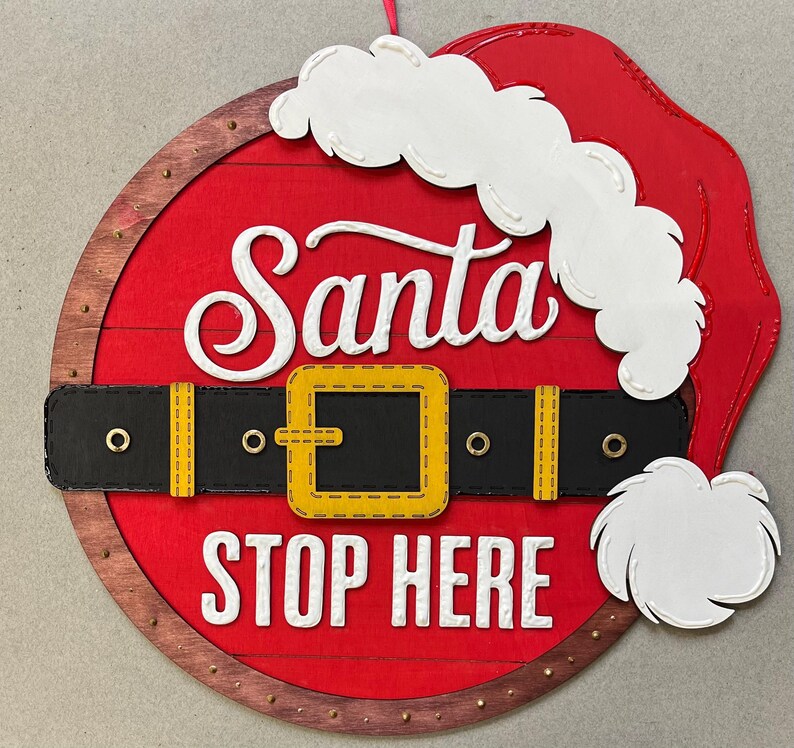 DIY Santa Stop Here Door Hanger - Etsy