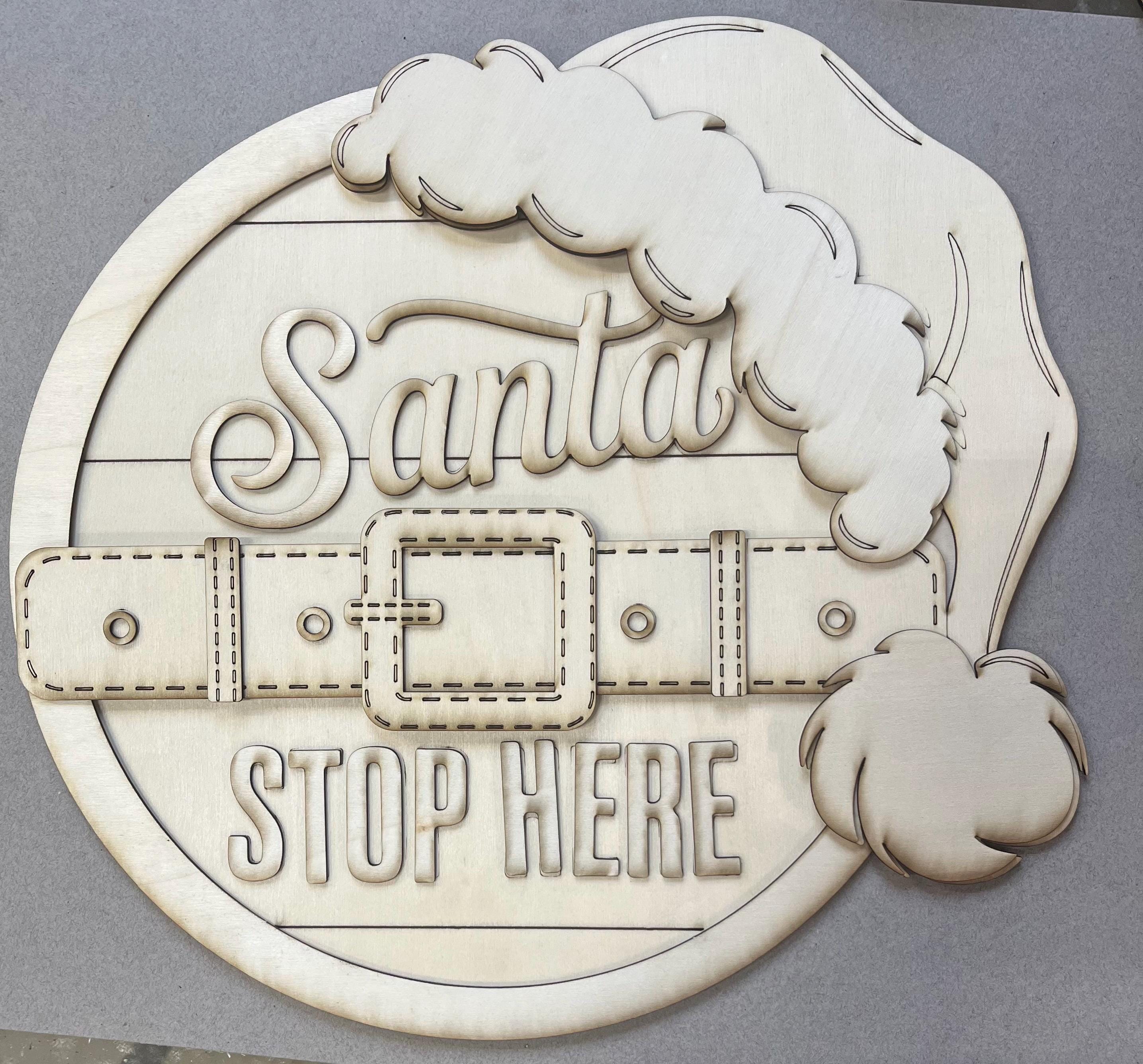 DIY Santa Stop Here Door Hanger - Etsy