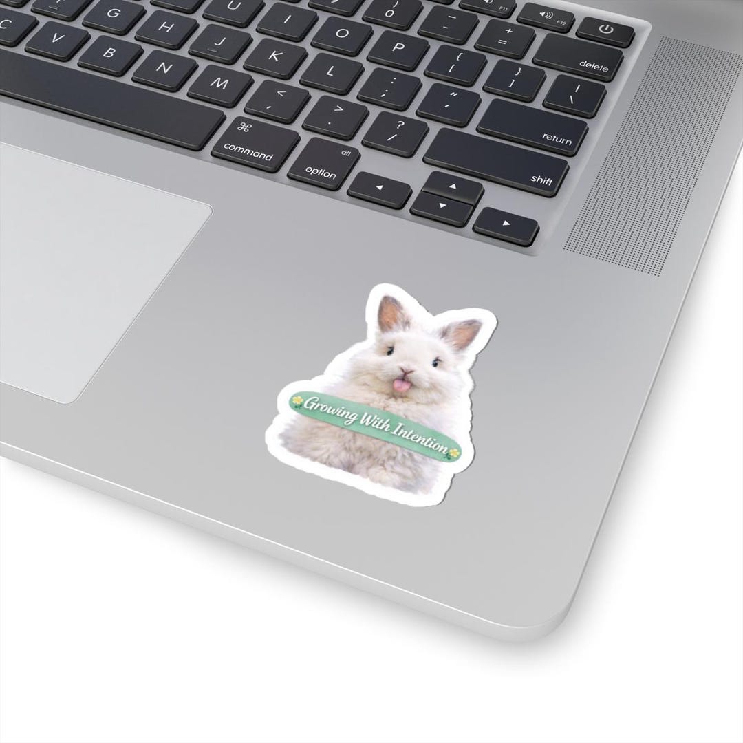 Bunny Sticker | "growing With Intention" Laptop Decal - Etsy