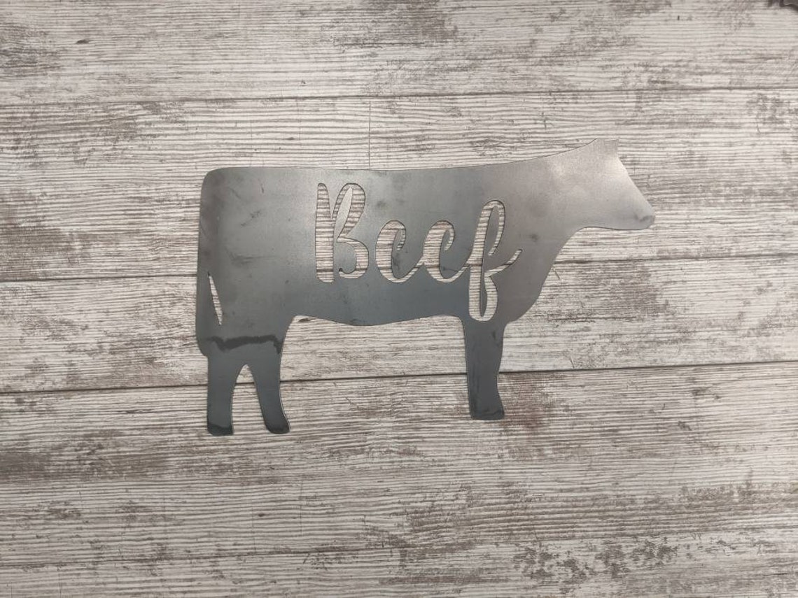 Cow Pig Chicken Sign Set Beef Pork Chicken Sign Set Kitchen - Etsy